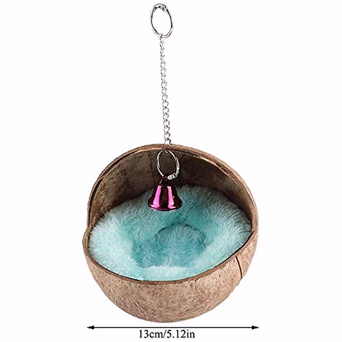 Cusstally Coconut Shell Bird Nest House Bed with Warm Pad for Parrot Parakeet Rat Mice Toy Nesting Box