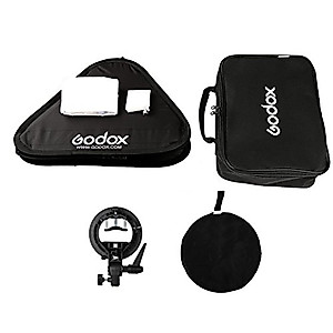 Godox 32"x 32" 80cmx80cm Foldable Universal Softbox with S-Type Speedlite Bracket for Flash Bowens Elinchrom Mount Accessories Direction Adjustable