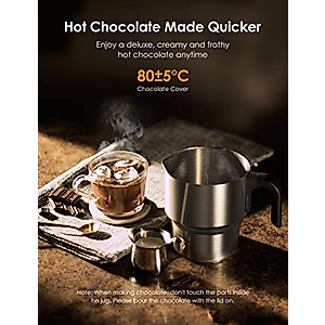 RATRSO Milk Frother and Steamer, 4 IN 1 Frother for Coffee 16.9OZ, Hot Chocolate Maker, Detachable Milk Warmer, Hot/Cold Foam Maker, Dishwasher Safe, Frother for Coffee, Latte, Cappuccino
