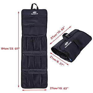 Mollytek Rock Climbing Gear Storage Bag Foldable Waterproof Roll Up D-Ring Climbing Quickdraw Hanging Tool Equipment Gear Carabiner Organizer Collection Bag Carry Pouch 420D Oxford Cloth (Black)