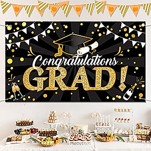 Class of 2022 Graduation Party Banner, Extra Large 78.8”x45.3” Graduation Party Decorations, Congrats Grad Party Supplies, Photo Prop, Booth Backdrop sign for Indoor Outdoor Home College Senior School