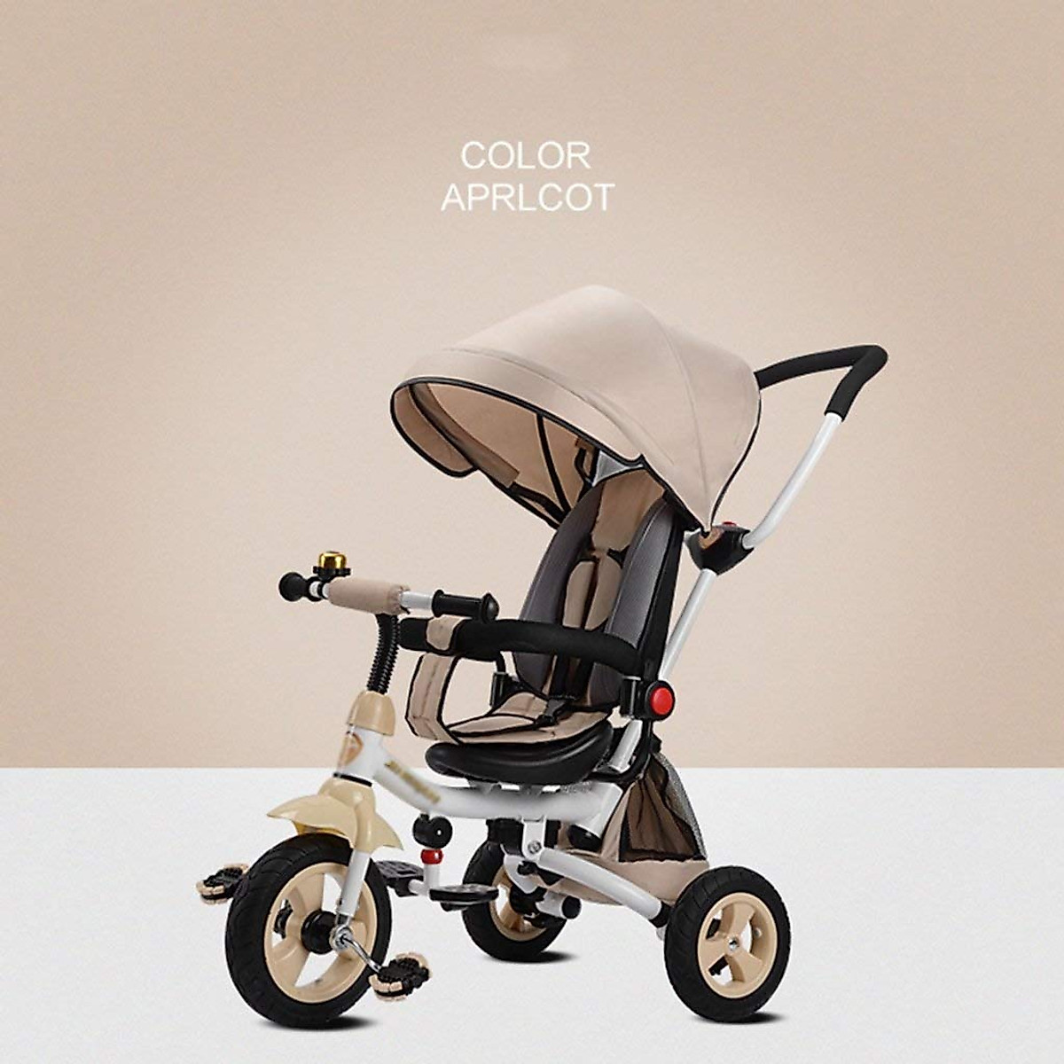 SZNWJ Ygqtbc Children's Tricycle,Children's Tricycle Bicycle Baby Stroller 1-5 Years Old Baby Stroller Child 3 Wheel Bicycle,Protective Awning(Color : Gold)