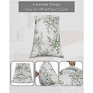 Edwiinsa Teal Summer Tropical Plants Pillow Covers King Standard Set of 2 20x36 Bed Pillow, Spring Green Leaves Plush Soft Comfort for Hair/Skin Cooling Pillowcases with Envelop Closure