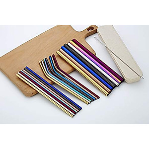 Titanium Coated Stainless Steel Straw Kit (Black)