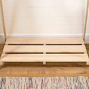 South Shore Sweedi Scandinavian Clothes Rack for Kids-Natural Pine