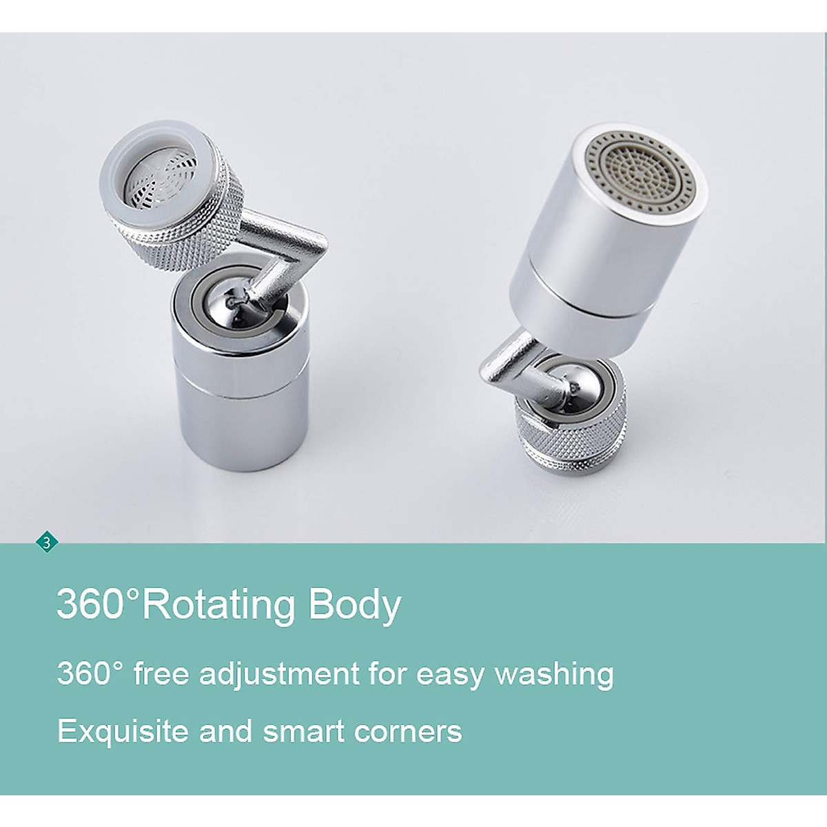 MuYiLIFE Universal Splash Filter Faucet,720° Rotatable Faucet Sprayer Head with Durable Copper,Anti-Splash, Oxygen-Enriched Foam (Female Thread-A22MM)