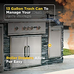 Coyote 14-Inch Roll-Out Single Trash/Recycle Bin - CSTC