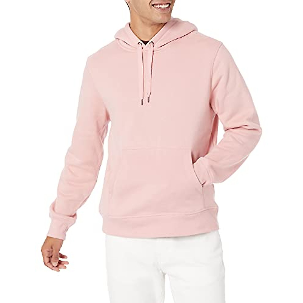 Amazon Essentials Men's Hooded Fleece Sweatshirt (Available in Big & Tall), Pink, Large