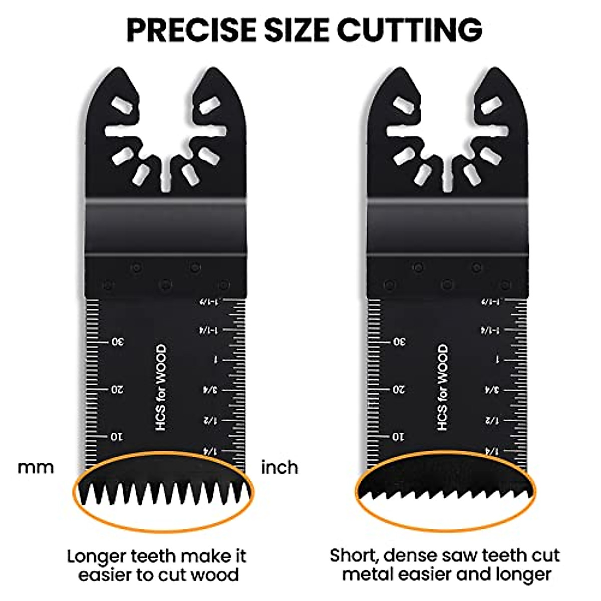 96 Pack Oscillating Saw Blades, CONNOO Oscillating Tool Blades with Sandpaper, Multitool Blades for Wood Metal Plastics Quick Release Multi Tool Blades Kits for Dewalt, Makita, Ryobi, Rockwell