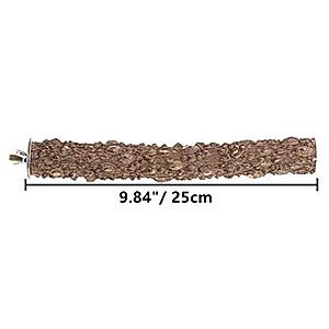 2 PCS Bird Perch Stand Toy Parrot Colorful Sand Wooden Stand + Natural Prickly Ash Wood Platform Paw Grind Trim Beak Nail for Parakeet Budgie Cockatiel Cockatoo Finch Lovebird Cage Accessories