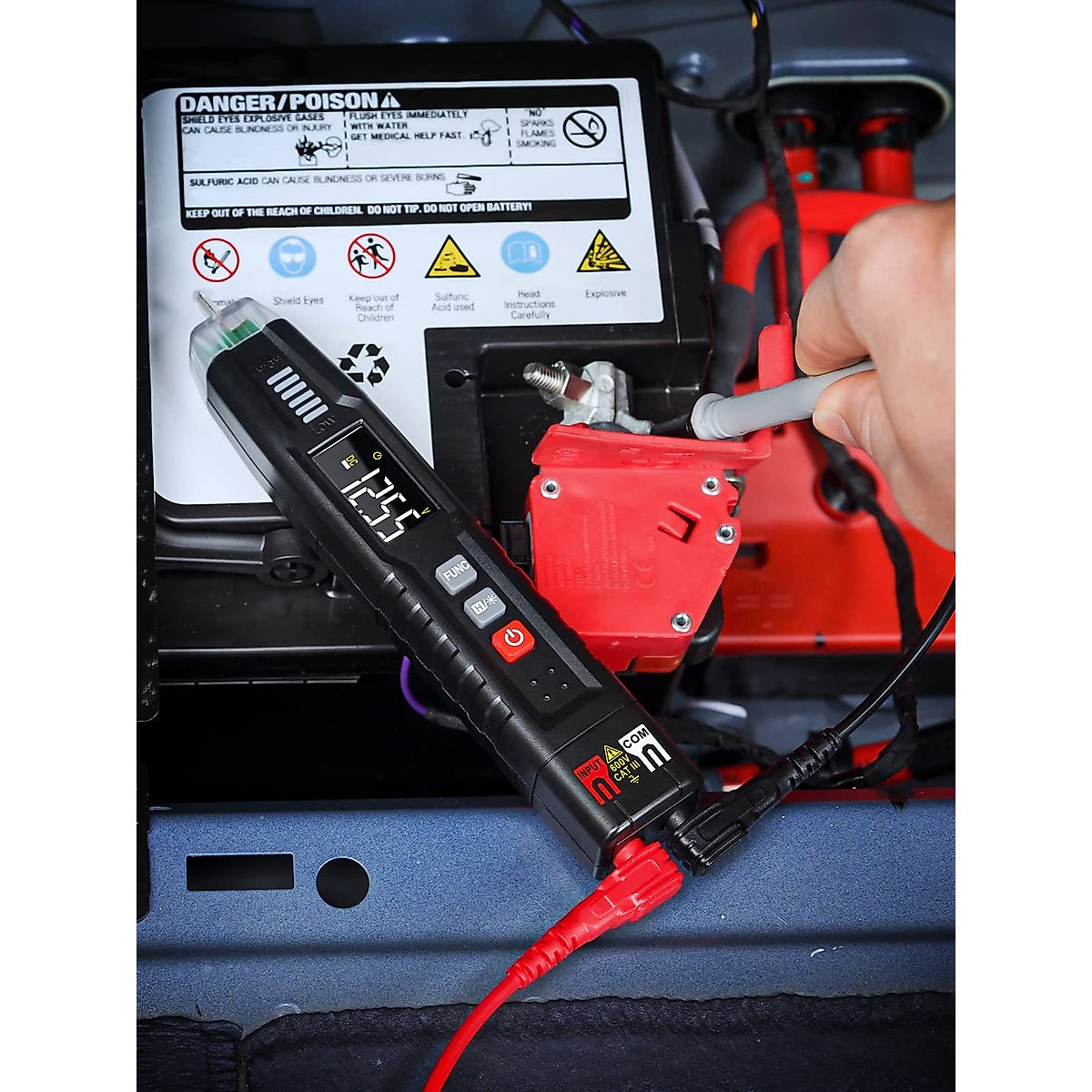 KAIWEETS Voltage Tester/12V-300V, Buzzer Alarm, Live/Null Wire Tester Electrical Tester with LCD Display, Contact Voltage Pen with NCV, Wire Breakpoint Finder (More Accurate No Gloves)