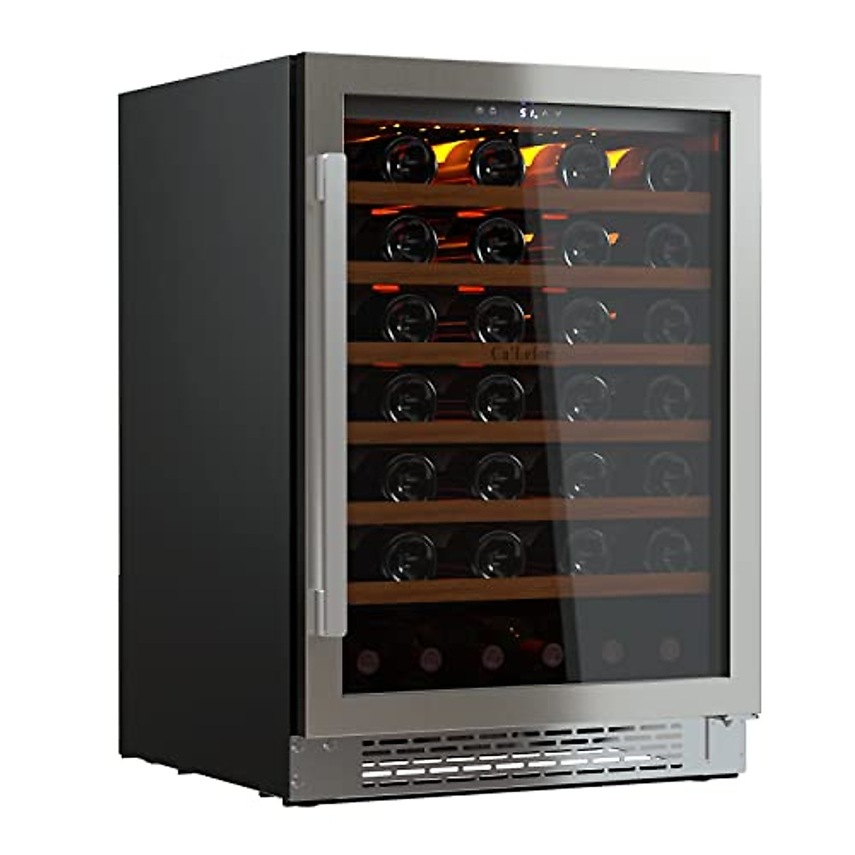 Ca'Lefort 24 Inch Wine Cooler, 54 Bottle Wine Fridge Single Zone with Modern Touch Intelligent Digital 40°-65°F Low Noise, Wine Cooler Refrigerator Built in or Freestanding for Home Kitchen