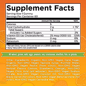 Vegan Vitamin D3 & Elderberry Gummies Bundle by MaryRuth's | Vitamin D3 Gummies (Plant Based) for Kids & Adults, 1000 IUs, 60ct | Immunity Gummies Elderberry 5-in-1 for Kids & Adults, Cherry 90ct