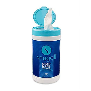 CPAP Mask Wipes by Snugell | 330 Count | Unscented | 100% Soft Cotton | Lint & Alcohol Free | Skin Safe with Aloe Vera | Easy Opening Canister | Clean CPAP Mask, Tube & Devices (3)