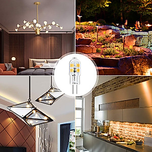 G4 LED Bulb 2W 12V, 20W Halogen JC Bulb Replacement, G4 Bi Pin Bulb, Warm White 3000K 200lm, No Flickering, 10-Pack