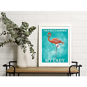 Roxbury Row Flamingo Bathroom Decor | Flamingo Decor, Decorations, Funny Bathroom Signs, Flamingo Bathroom Poster, Pink Flamingo Gifts for Women | Teal Bathroom Decor (8x10 Unframed)