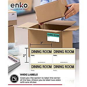enKo - 2 x 3 Inch Extra Large Home Moving Packing Labels Stickers for Box - Color Coded for Boxes, Packing Box Fragile Stickers (800 Labels, 4 Bedroom House)
