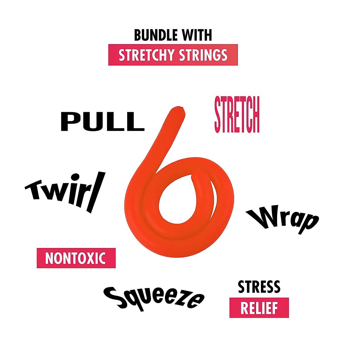 Liquid Motion Bubbler Sensory Toys – 2 Pc Set Bundle Stretchy String Fidget Toys Timer for Stress Relief and Anxiety Relief Great for Toddler, Children, Kids, Adults, Seniors, ADHD Autism ADD Orange