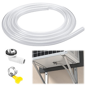 10ft Air Conditioner Drain Hose, 3/5 inch Portable AC Drain Hose Connector, Replacement for Universal Mini-Split Unit and Window Air Conditioner Unit Parts
