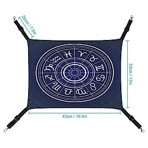 Black Star Constellation Disk Pet Hammock Bed Guinea Pig Cage Hammock Small Animal Hanging Bed for Ferret, Chinchilla, Puppy and Other Small Animals