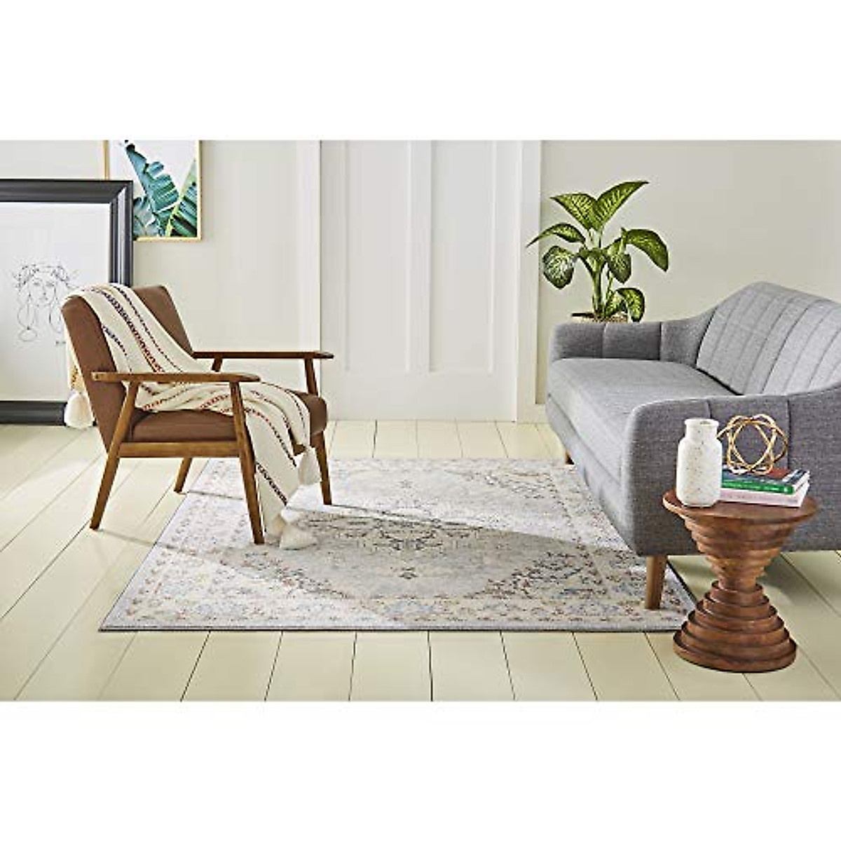 Home Dynamix Venice Loreta Area Rug, Grey/Ivory, 7'10"x10'2"