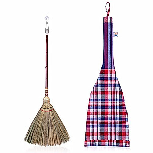 1 Unit of 31 inch Tall of Asian Flower Broom, Thai Natural Bamboo Broom, Handmade Broom, Witch Broom, Bamboo Stick Handle, for RV's Tent Camping