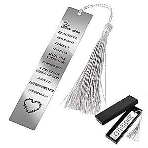TIESOME Christian Bookmark Gifts for Women Inspirational Bible Verse Bookmark Two-Sided Straight Rulers Metal Bookmarks Book Lovers Birthday Christmas for Friend Bookworms Book Club Religious Gift