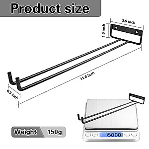 Set of 4 Stemware Wine Glass Hanging Rack, Metal Wine Glass Holder Under Cabinet Organization and Storage for Kitchen Bar Decor