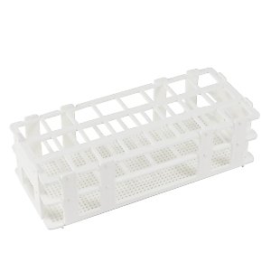 BIPEE Plastic Test Tube Rack, 21 Holes，Test Tube Holder for 50ml Test Tubes, White Vial Holder, Detachable Test Tube Holder Rack (1pcs，21 Holes）
