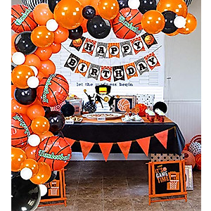 Homond Basketball Party Decorations Supplies, Basketball Birthday Decorations, Basketball Balloons Garland, Sports Theme Supplies, Basketball Banner, Cake Topper