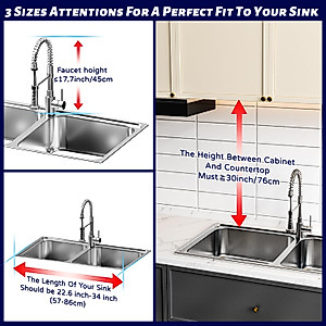 ADBIU Over The Sink Dish Drying Rack (Expandable Height and Length) Snap-On Design 2 Tier Large Dish Rack