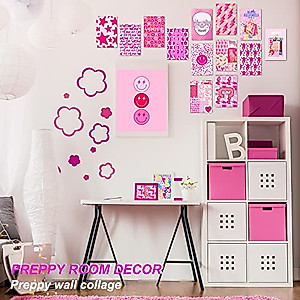 MeleBase Preppy Room Decor Aesthetic Preppy Wall Decor Preppy Posters 8*10in & 4*6in Preppy Wall Collage Kit 110Pcs Trendy Room Decor Preppy Stickers Preppy Pictures (Hot pink)…
