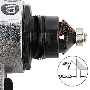 YKLP 2 in 1 Mini Pneumatic Chamfering Machine Set, Portable Handheld 45 Degree Arc Air Beveling Machine with Replace Blades and Bearings for Metal Deburring,1/4 Inch Air Inlet