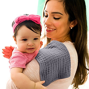 Remagr 12 Pack Muslin Burp Cloths for Baby 6 Layers Cotton Soft Washcloths 10 x 20 Inch Large Multi Colors Muslin Face Towels Gender Neutral Baby Stuff for Boy Girl Newborn (Modern Colors)