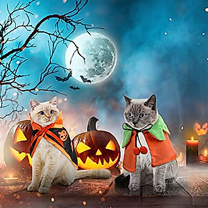 4 Pieces Halloween Costumes for Cats Dragon Wings for Cats Halloween Cat Pet Wizard Costume Cute Cat Pumpkin Cape Bat Wings for Pet Dog Cat Cosplay Holiday Halloween Party Decor