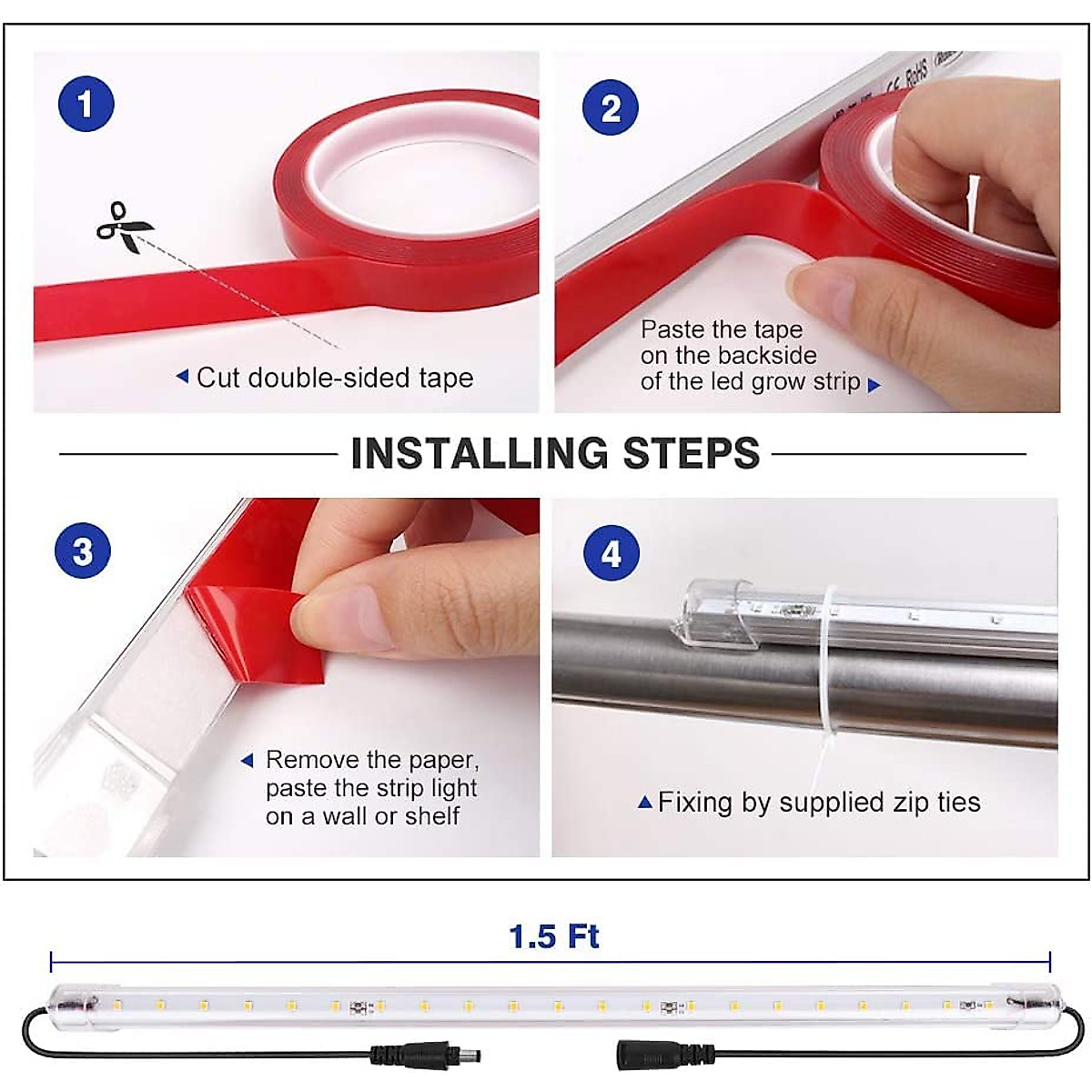 Plant Grow Light 6 Packs T5＆Full Spectrum 3500K 6500K＆Red LED with Auto Cycle Timer 3/6/12Hours Dual Channel 4 Brightness Level Growing Lamp for Indoor Plants from Seeding to Harvest