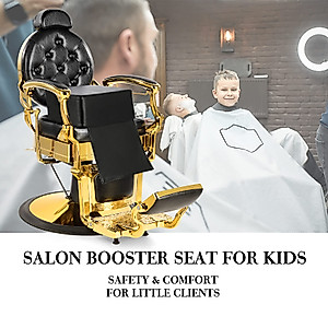 Artist hand Children Leather Cushion Oversize Barber Salon Booster Seat,Spa Equipment Black