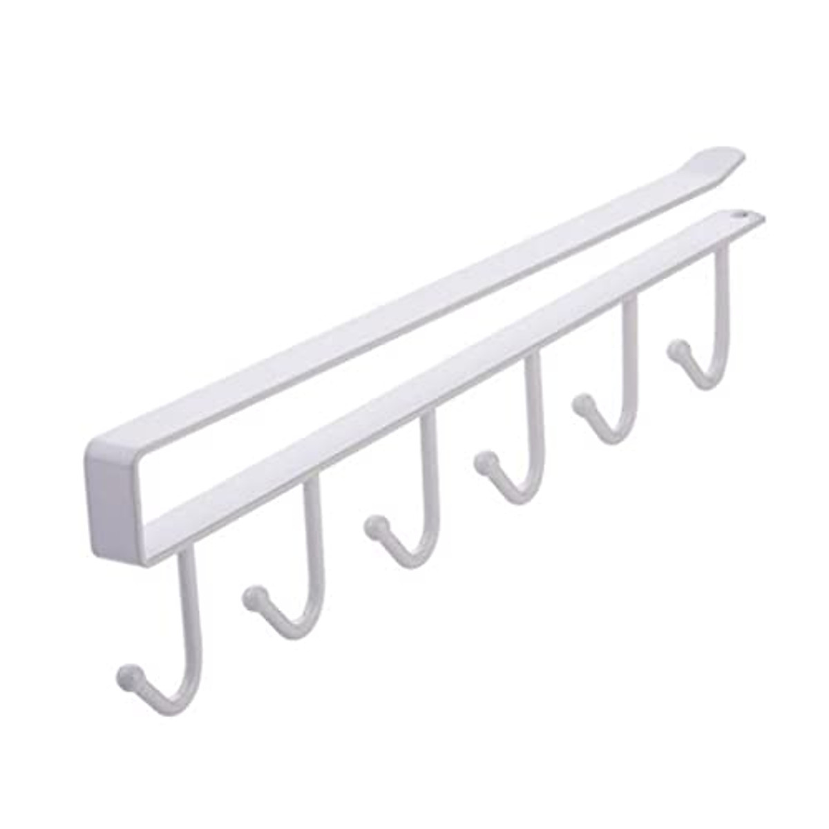 SMLJLQ 6 Hook Storage Rack Wardrobe Shelf Cup Holder Bathroom Kitchen Hanger Towel Rack (Color : White, Size : 7 * 25cm)