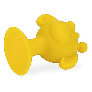 Nuby Silly Giraffe Interactive Suction Toys with Built-in Rattle, 2 Piece, Yellow/Aqua