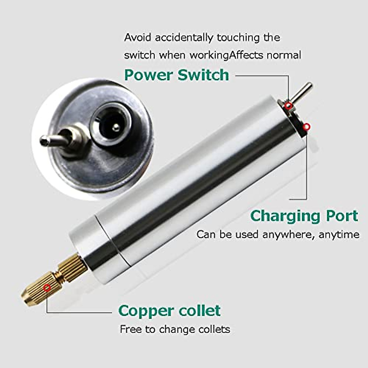 Electric Mini Drill Grinder, Mini Drill Set Grinder Kit, Adjustable Speed Polishing Engraving Grinding Pen Tool Kit, Low Noise, for Grinding, Polishing, Drilling