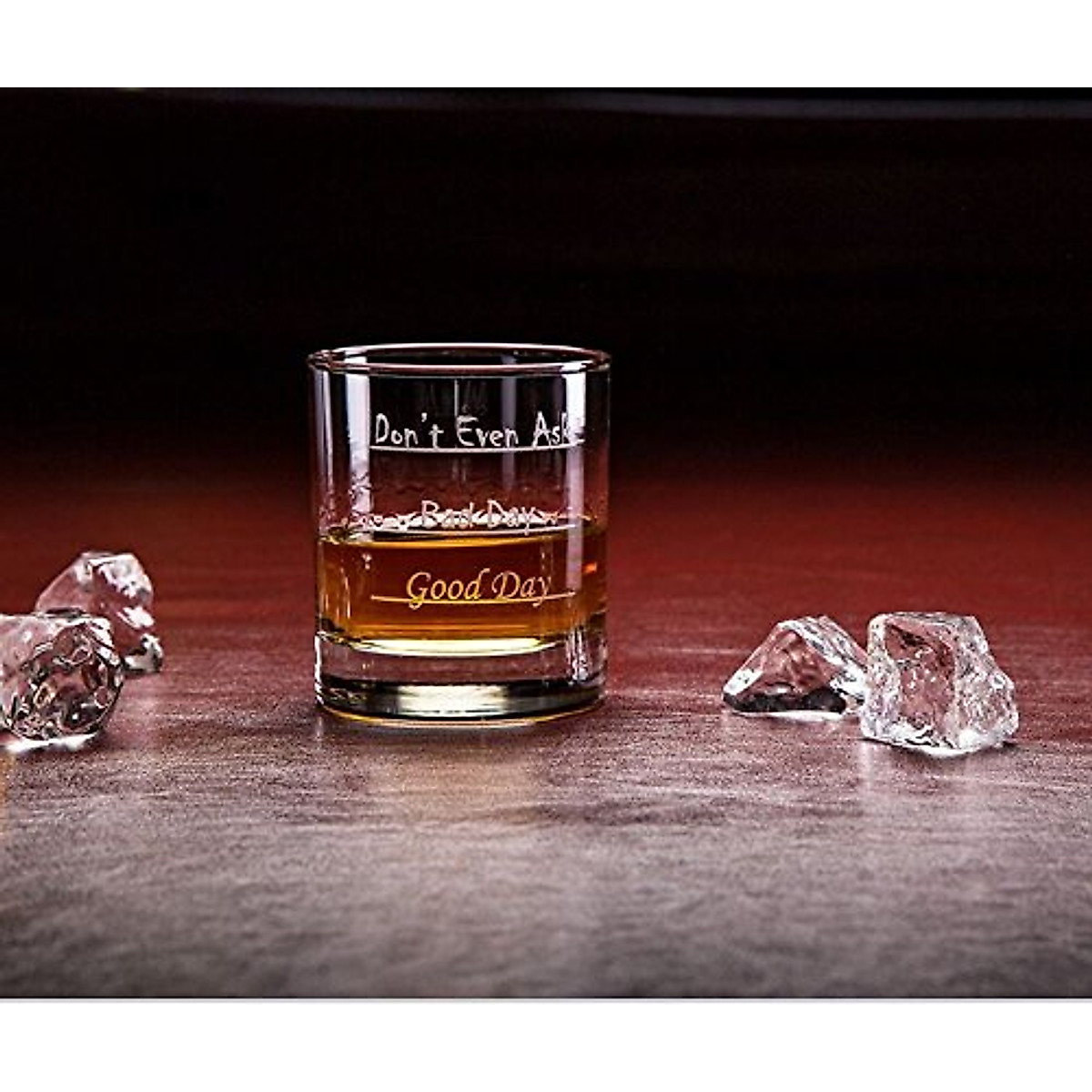 Funny Scotch Whiskey Glass, Unique Old-Fashioned Liquor Glass Cup with Text for Adult Men and Women