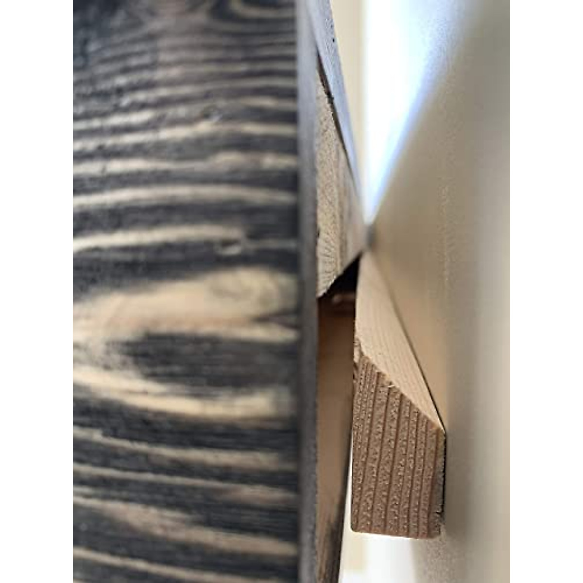 Rustic Mantle | Fireplace Mantel for Decor | Wood Mantel Shelf | Made in USA | Floating Shelf | Farmhouse Fireplace Surround | Long Shelf for Fireplace (Weathered Black, 60 Inch)