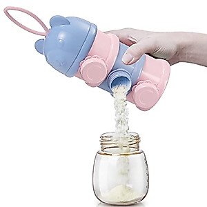 AMOCHY 3 Layers Stackable Formula Dispenser,Portable Formula Container with Carry Handle for Travel,Non Spill Stackable Snack Storage Container 13OZ