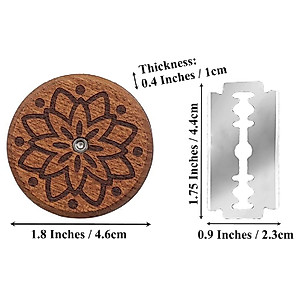 Loticy Wood Bread Lame Slashing Cutter Tool, Bamboo Hand Crafted Dough Sourdough Scoring Knife Making Slasher Lame Bread Tool for Bread Bakers with 5 Replaceable Razor Blades and Storage Cover