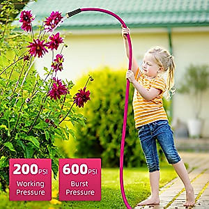 WELLUCK Garden Hose 5/8 in x 25 ft, Heavy Duty Durable Anti Kink Flexible Garden Water Hose for Drinking Water Safe BPA Free, All-weather Lightweight Water Hose for Garden RV Camper Marine