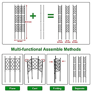 MYard Upgraded Garden Trellis for Climbing Plants, 64"x18" Plant Frame for Potted Plants with Twist Tie, Plant Support Screen Trellis for Flowers Vine Vegetable Indoor Outdoor