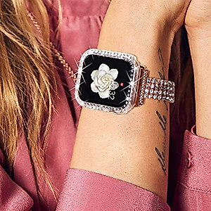 KADES Compatible for Bling Apple Watch Protective Case with Built-in Screen Protector for Apple Watch 40mm iWatch Series SE SE2022 6 5 4 (40mm, Clear)