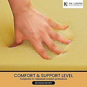 AK TRADING CO. Durable and Water-Resistant Dry Fast Foam for Indoor and Outdoor Furniture Cushions - 4" Thick x 24" Wide x 72" Long