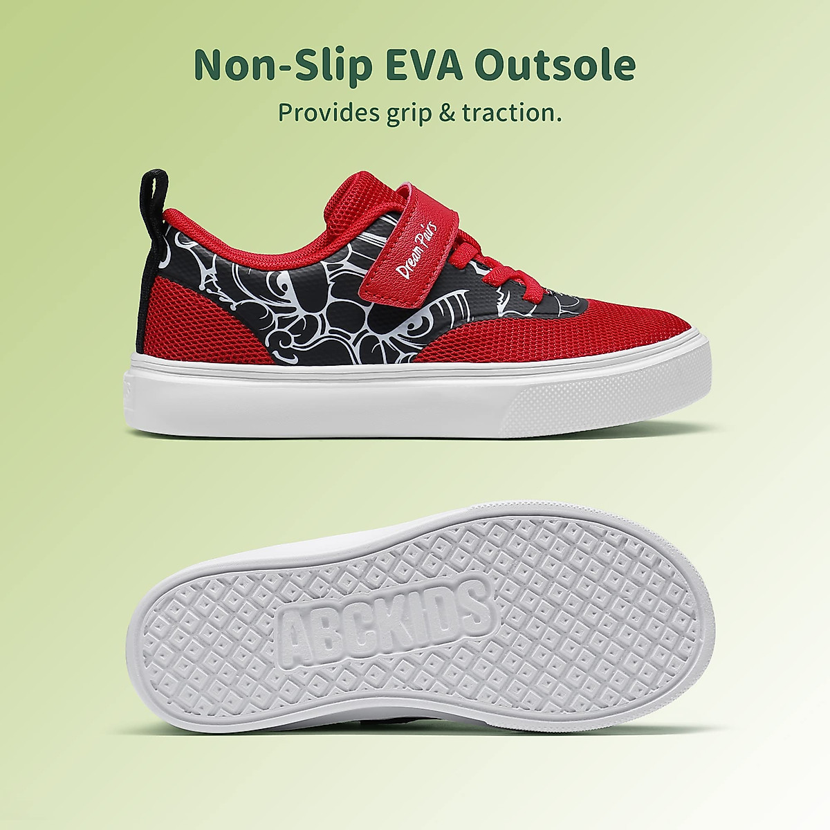 DREAM PAIRS Boys Girls Shoes Casual Running Tennis Athletic Walking Sneakers for Toddler/Little Kids Black/Red Size 9 Toddler SDFS2214K