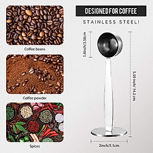2 Pieces Coffee Scoop Stainless Steel Espresso Tamper 51 mm Two in One Measuring and Espresso Coffee Tamper for Coffee Bean Press Coffee Grinding Pressing, 15 ml